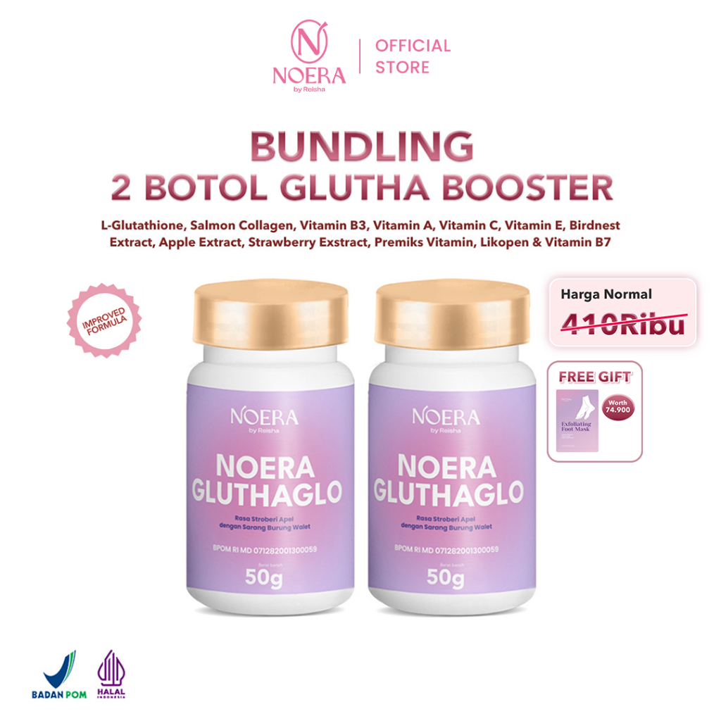 Noera 2 Box Glutha Booster Improved Formula - [Free Exfoliating Foot ...