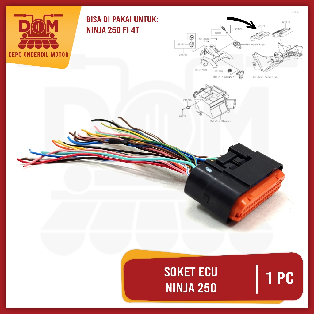 Ninja 250 ECU Socket (PSP) Cable Socket Cable Cabel Spool ACG ECM ICU Cable and Pin Socket 24 ...