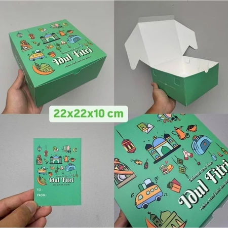 (1 Pack contains 5 Pcs Boxes & Tags) Box of Packaging for Idul Fitri ...