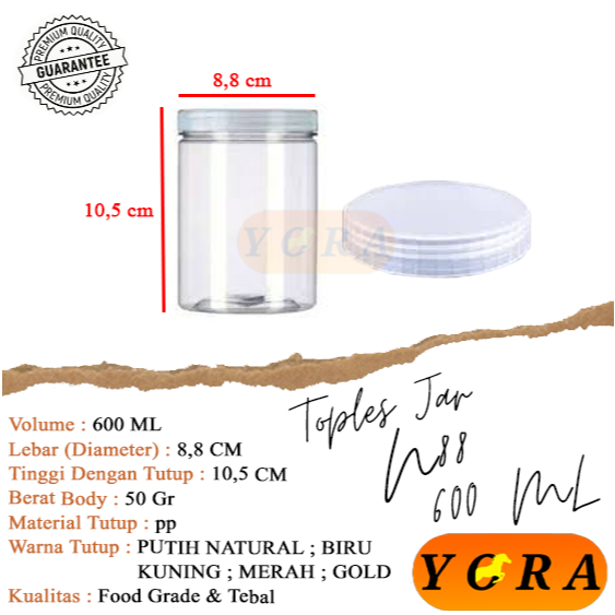 600ml plastic jar / 600gr / 600ml thick cylinder jar / thick jar ...