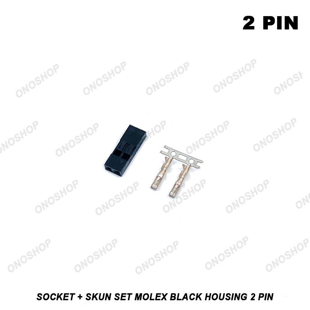 Molex Black Housing - 2 Pin Socket + Skun Set | Shopee Philippines