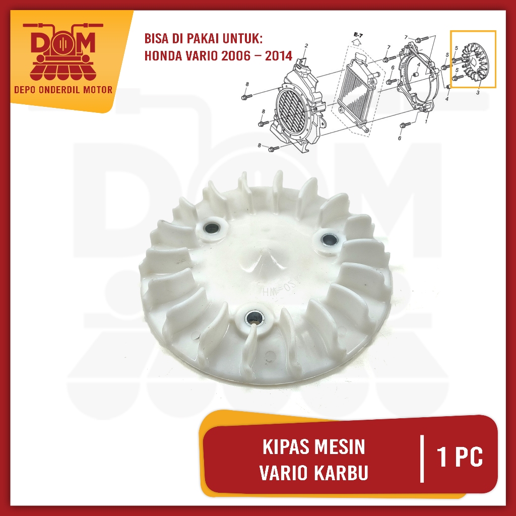 MESIN Vario 110 Carburetor Engine Fan (PSP) Honda Vario 110 CW Radiator ...