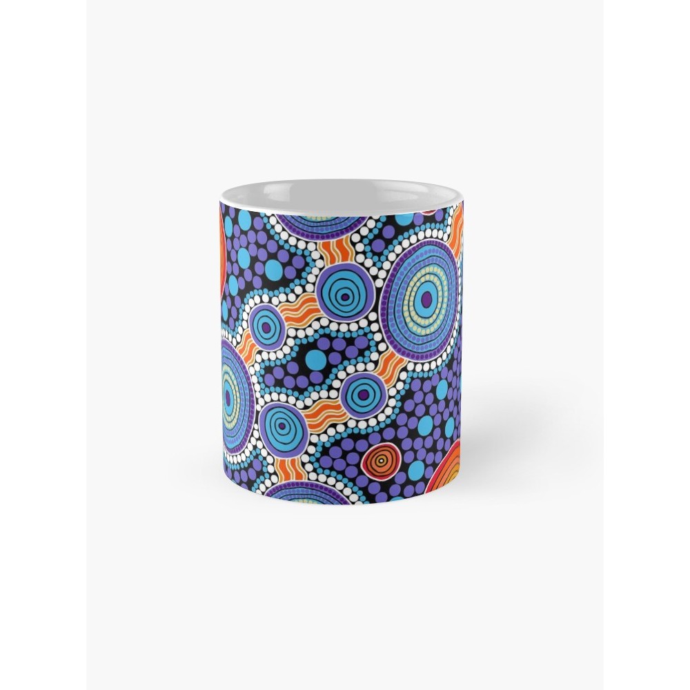 Authentic Aboriginal Art The Journey Blue Coffee Mug | Shopee Philippines