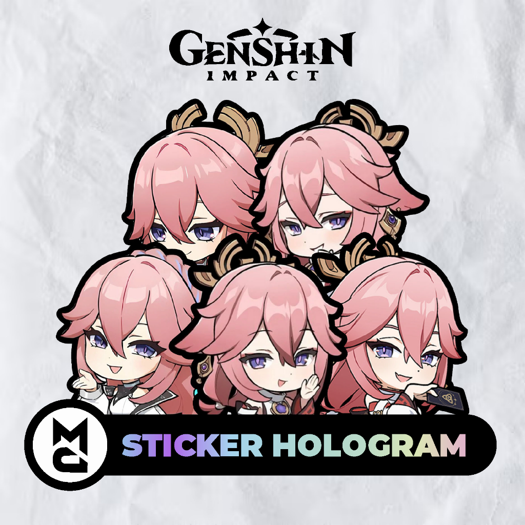 Genshin Impact Yae Miko Hologram Sticker Cute Aesthetic Waterproof ...
