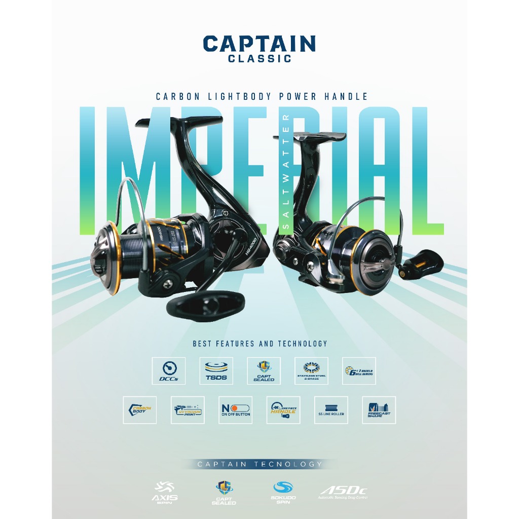 Captain Reel, IMPERIAL Classic Captain Reel, size 1000 2000 3000 4000 ...
