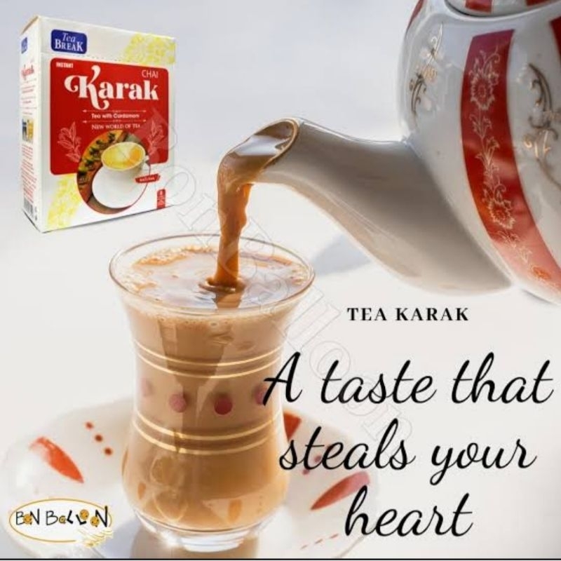 Chai Karak Tea Break Indian Arabian Milk Tea with cardamom, 8 Sachets ...