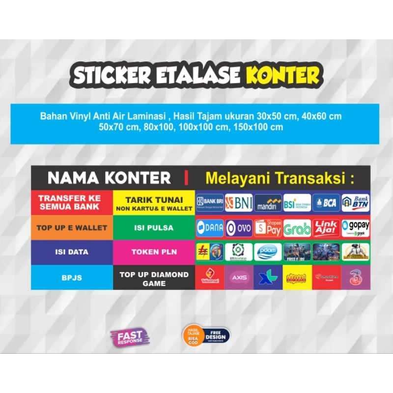 Complete Credit Counter Showcase Sticker | Shopee Philippines