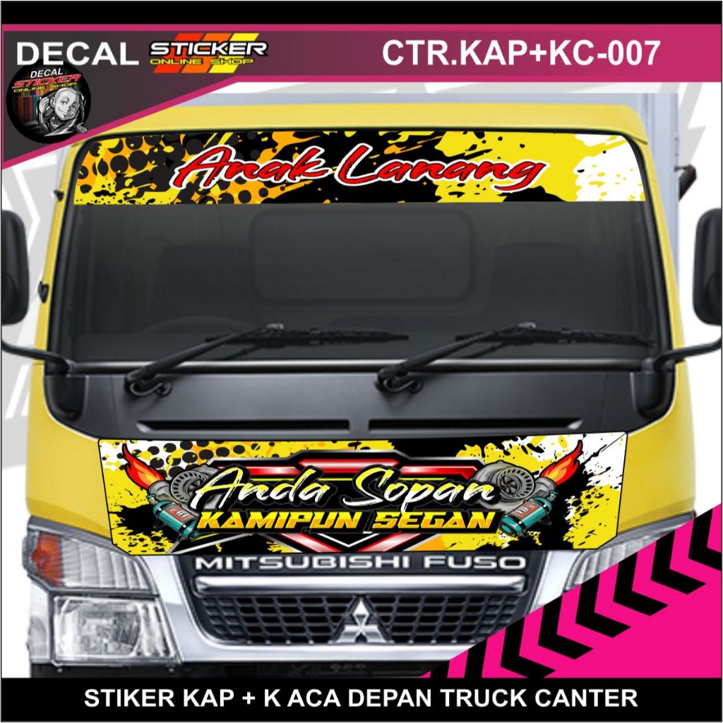 Sticker HOOD + WINDSHIELD TRUCK CANTER DECAL VARIATION OF COOL TRUCK ...
