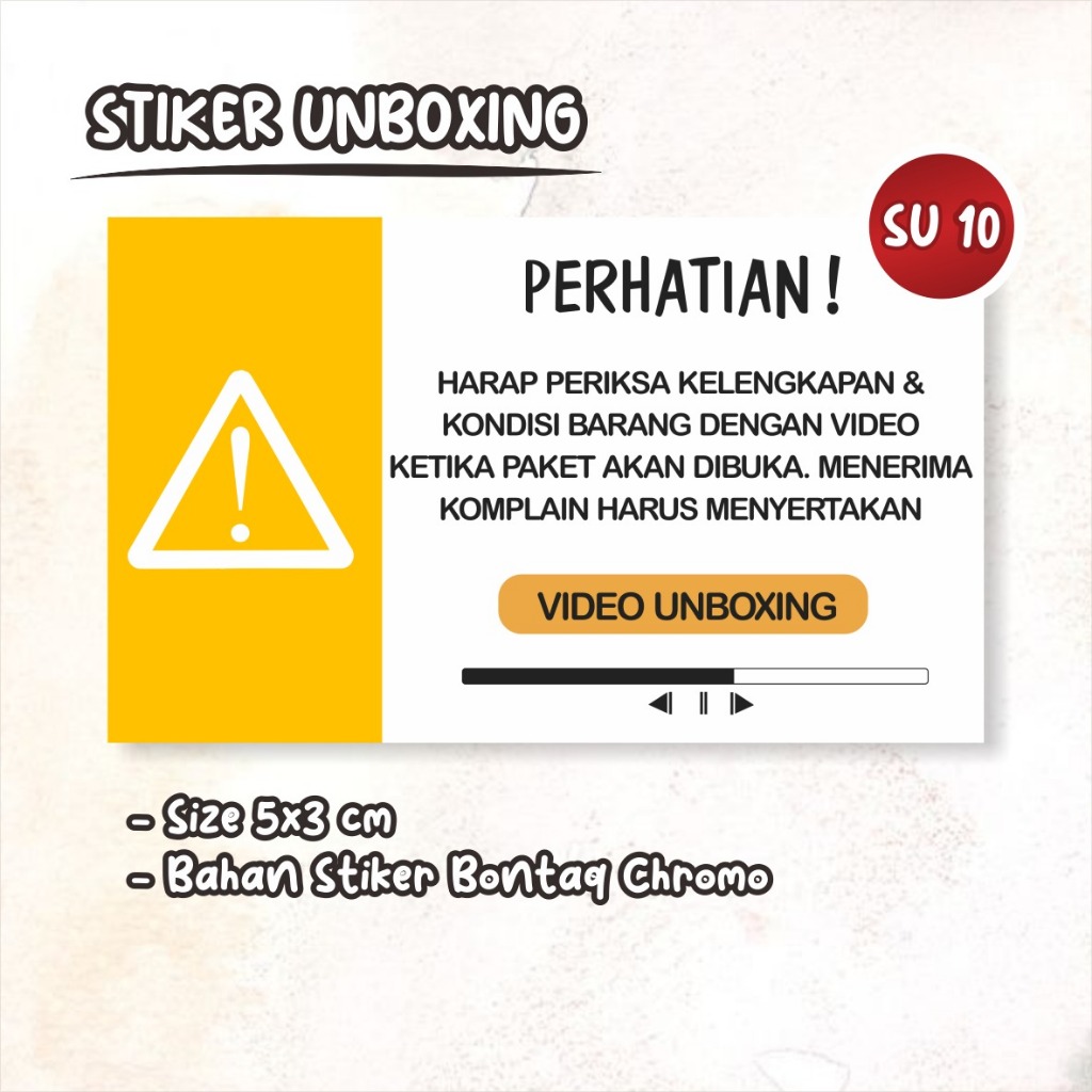 UNBOXING VIDEO LABEL STICKER - OPEN WARNING STICKER READY SU 10 PACKAGE ...