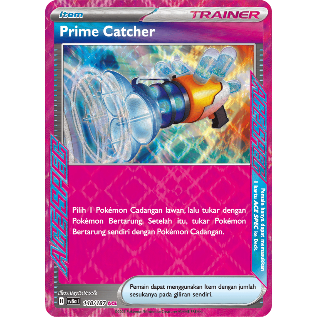 TCG Pokemon Indonesia sv8a Prime Catcher 148/187 ACE | Shopee Philippines