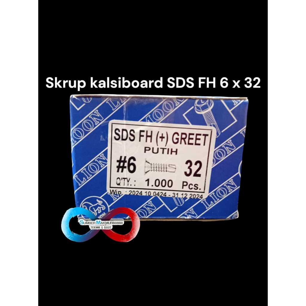 BOX - GRC / Calsiboard SDS FH GREET 6x32 Screws CONTENTS 1000 pcs ...