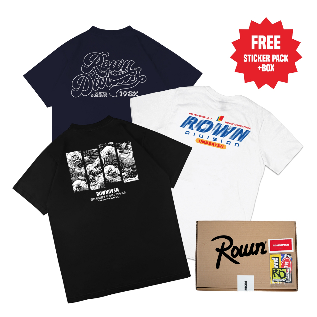 Bundling 2 T-Shirts Buy 1 Get 3 [STICKER PACK AND BOX] Rown Division ...