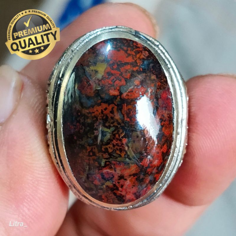 MERAH Code 38. Natural red iron badar ring stone | Shopee Philippines