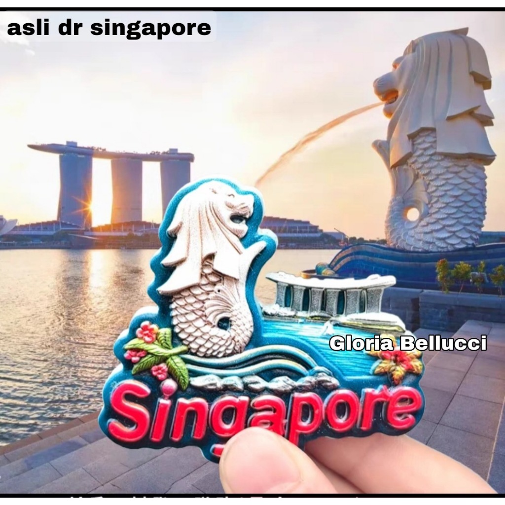Singapore magnet refrigerator sticker, merlion statue, souvenir from ...