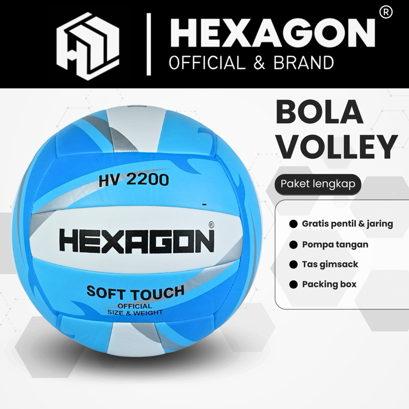 Original HEXAGON HV 2200 VOLLEYBALL COMPLETE PACKAGE FREE VALVE, PUMP NET & GYMSACK BAG | Shopee ...