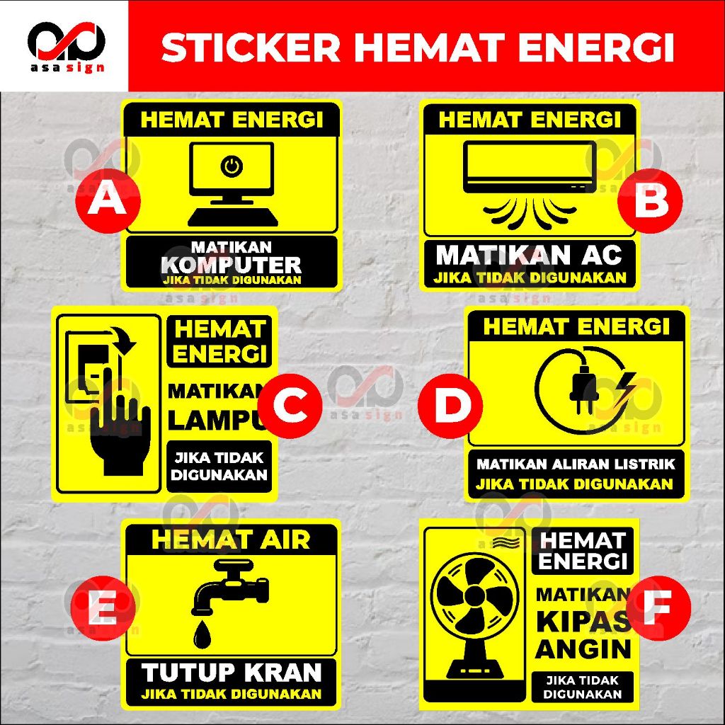 ENERGY SAVING STICKERS | Turn off the computer, turn off the AC, turn ...