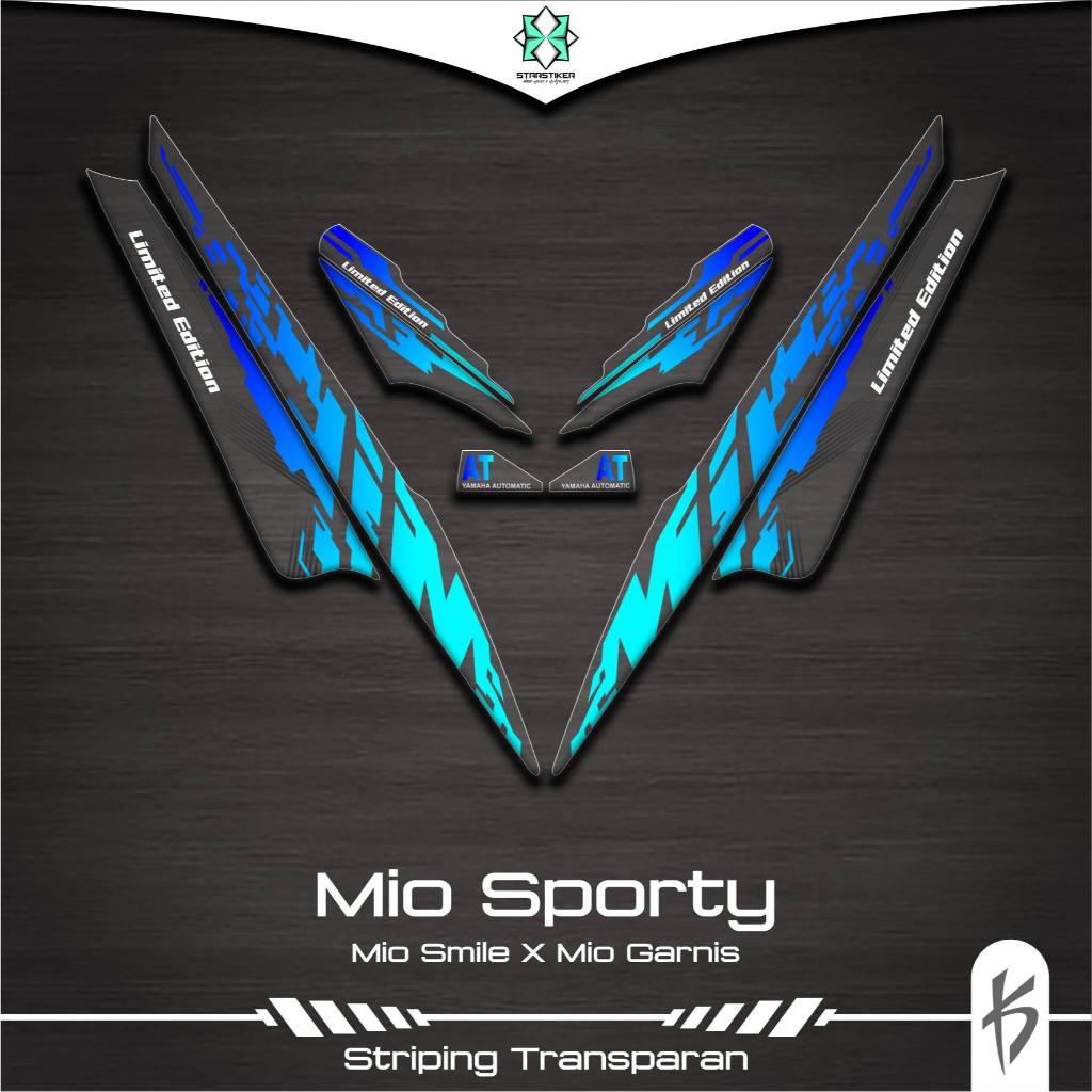 TRANSPARENT STRIPING YAMAHA MIO SPORTY SKU 18 CLEAR STICKER YAMAHA MIO ...