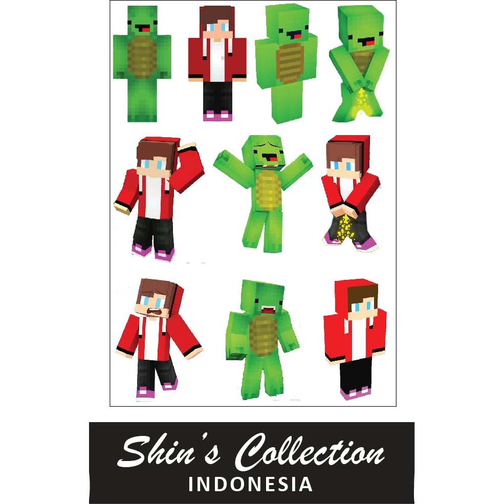 JJ and Mickey minecraft maizen stickers 1 pc | Shopee Philippines