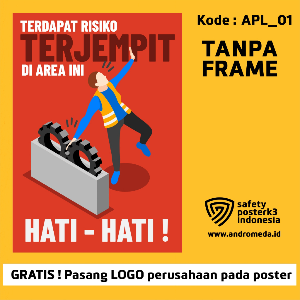 MESIN K3 Safety Poster: There is a Pinched Risk in This Area Rotating ...