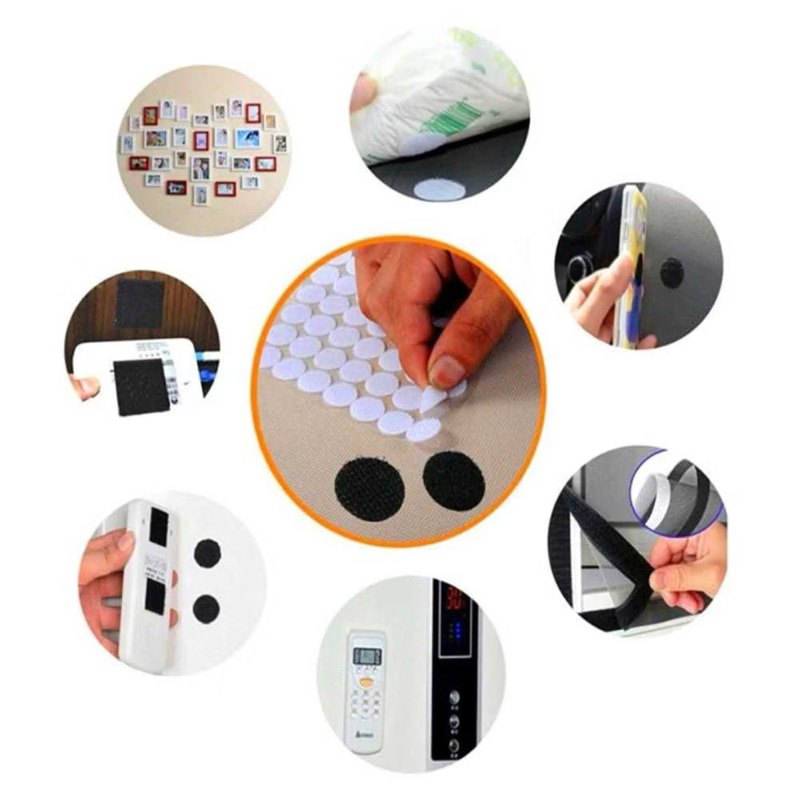 [20 PCS] 10 Pairs / 10 Sets Round Velcro Adhesive Sticker Patch Size ...