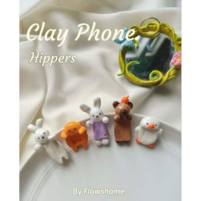 Phone Hippers, Cute phone Hippers, Clay hippers phone, Handmade Hippers ...