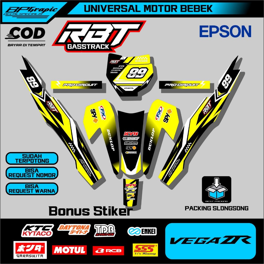 RBT motorbike type striping decal, full set, full body, laminated and ...