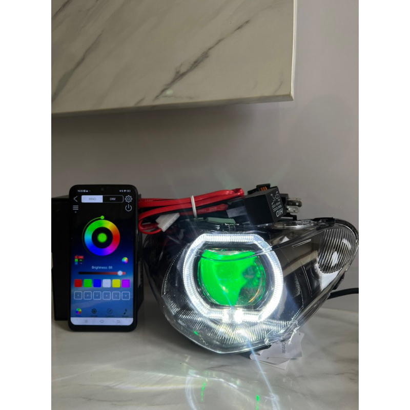 Mio new smile Custome Biled headlights ORIGINAL CR7 Devil RGB Projector | Shopee Philippines