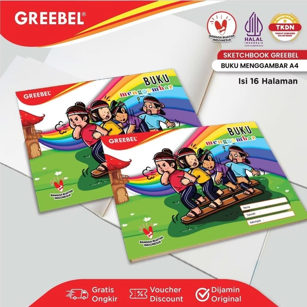GREEBEL A4 Drawing Book Greebel Sketch Book A4 contains 8 sheets (16 ...