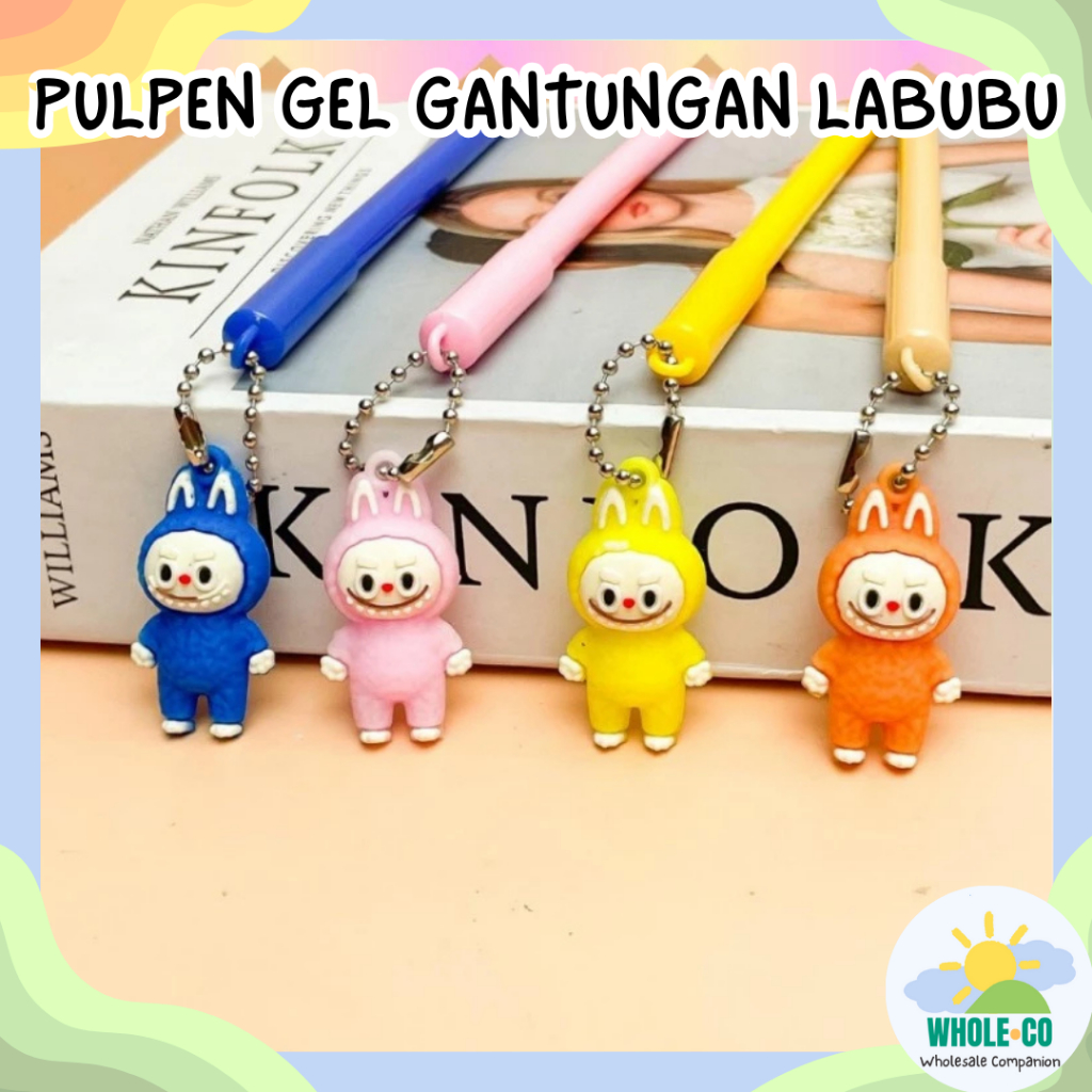 GANTUNGAN Labubu Premium The Monsters Pastel Full Body Hanging Gel Pen ...