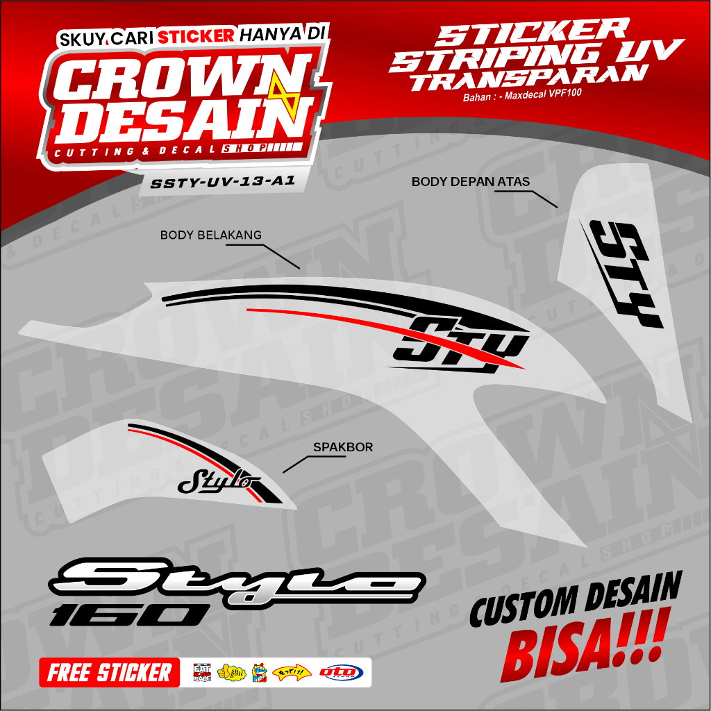 Honda Stylo 160 New Sticker Striping Simple Transparent Variation Stylo ...