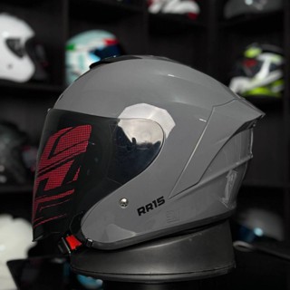 Latest MLA-RR15 KAIROZ 2 Solid Half Face Helmet Gray Glosy Visor Clear ...