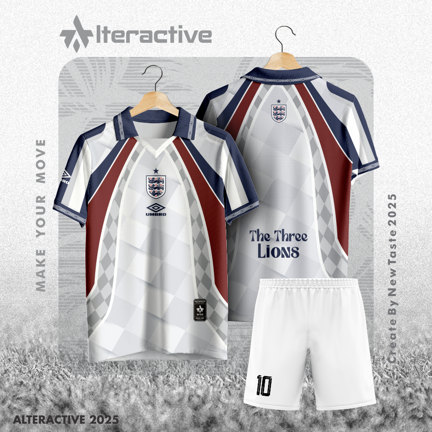Vintage Fantasy ENGLAND Blockcore Retro Jersey Can Be Custom Unit Add ...
