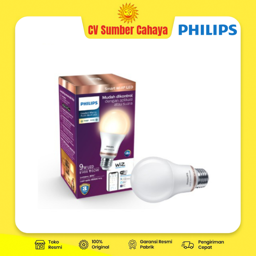 Philips 9W Smart WiFi LED Lamp - Tunable White (White) Wiz & Google ...