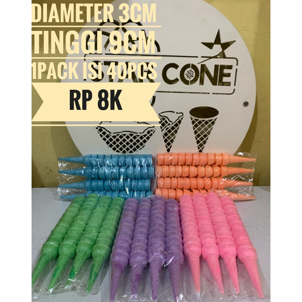 STAR CONE MINI cup ice cream CONE TAWAR 1 pack contains 40 pcs diameter ...