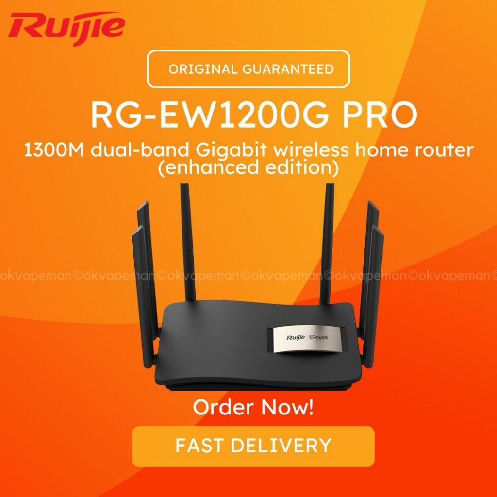 RUIJIE REYEE RG-EW1200G PRO 1300M Dual-band Gigabit Wireless Router (Black) | Shopee Philippines
