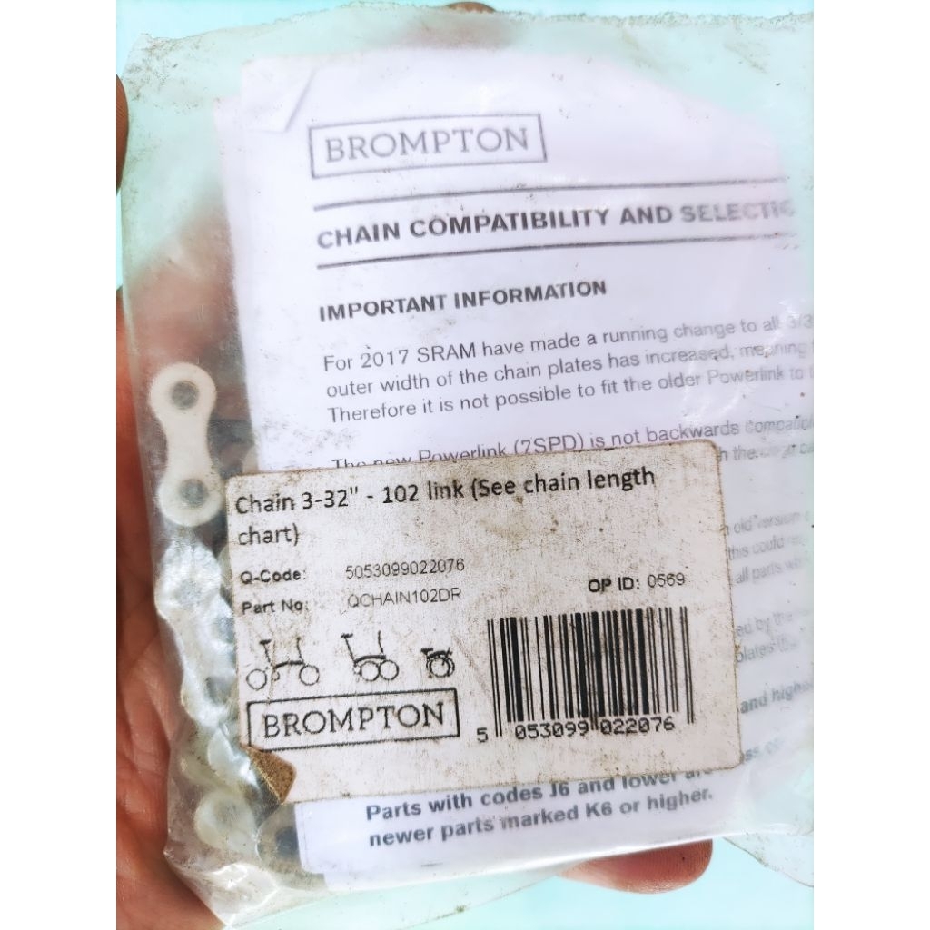 Brompton Chain - Original Brompton Chain 3-32" 102 link | Shopee Philippines