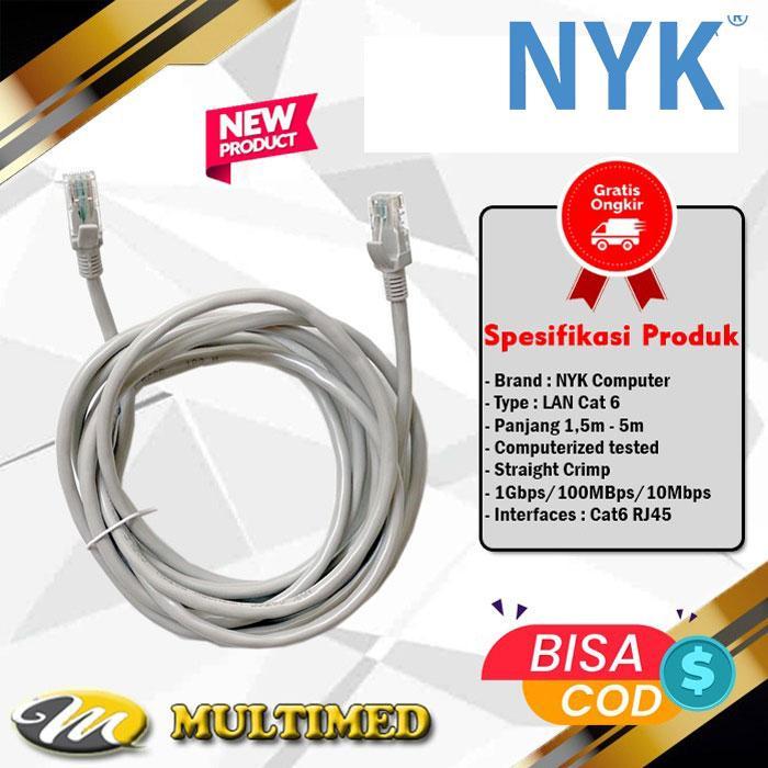 UTP Cat 6 / Cat 6E NYK Internet LAN Cable Ready to Use 10 Meters -60 ...