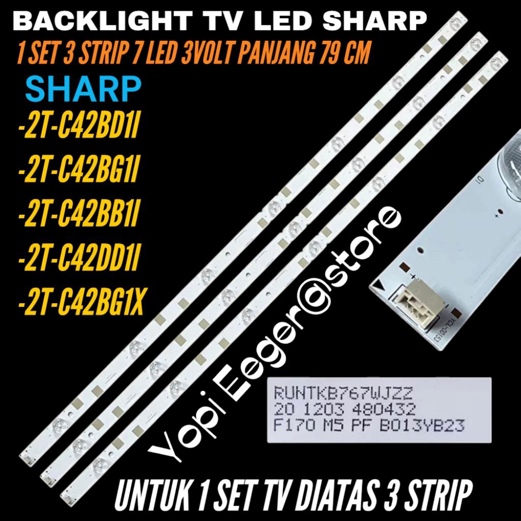 BACKLIGHT SHARP LED TV 42 INCH 2T-C42BD1I- 2T-C42BG1I- 2T-C42BB1I- 2T ...