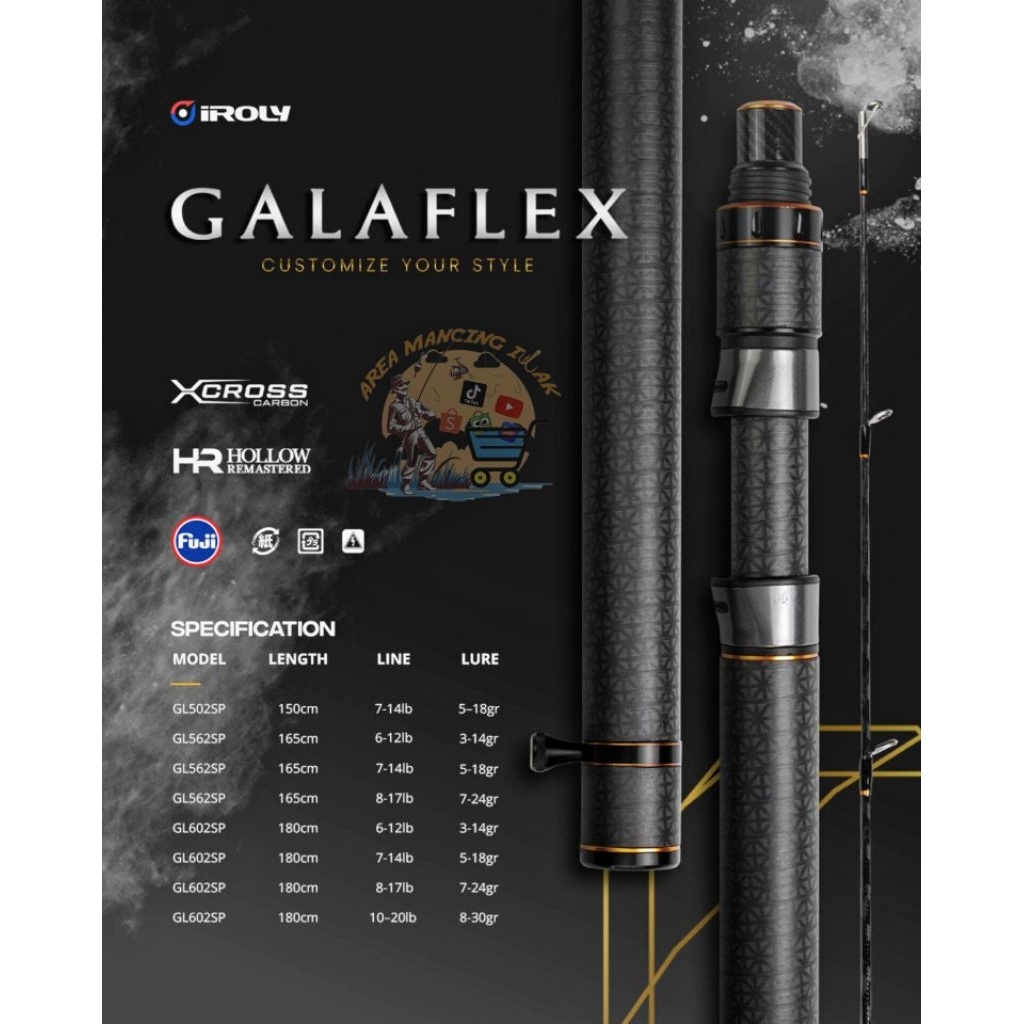 Rod IROLY GALAFLEX GALATAMA 150CM/165CM/180CM But Joint Series Hollow ...