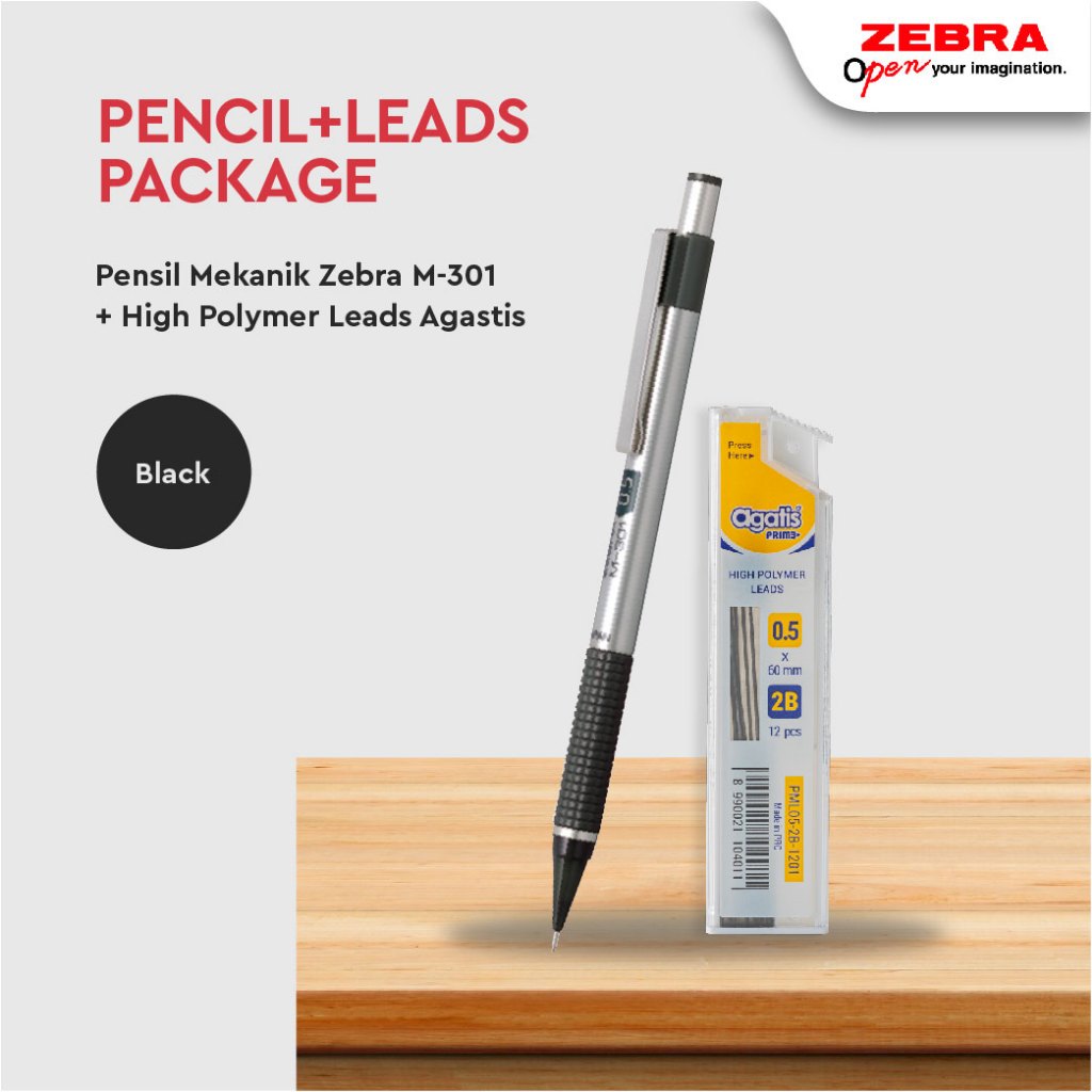 Zebra M-301 Mechanical Pencil 0.5mm Stainless Steel Barrel Mechanical ...