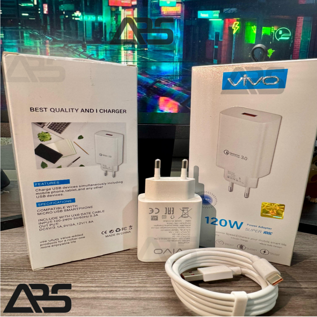 Charger VIVO QC 3.0 120W Fast Charger Micro and Type C Casan VIVO QC 3. ...