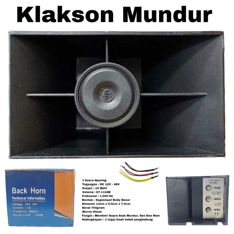 Back Horn 3 Sounds Car Atret Horn Truck Reverse Alarm 12v - 24v ...
