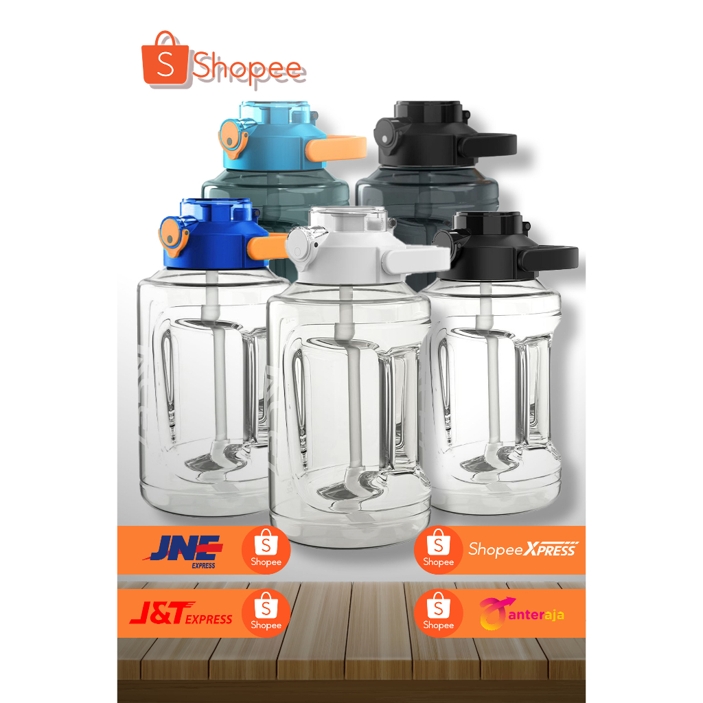 Jumbo Drinking Bottle 2 Liter Tumbler Gym Viral Clear BPA Free Tritan ...