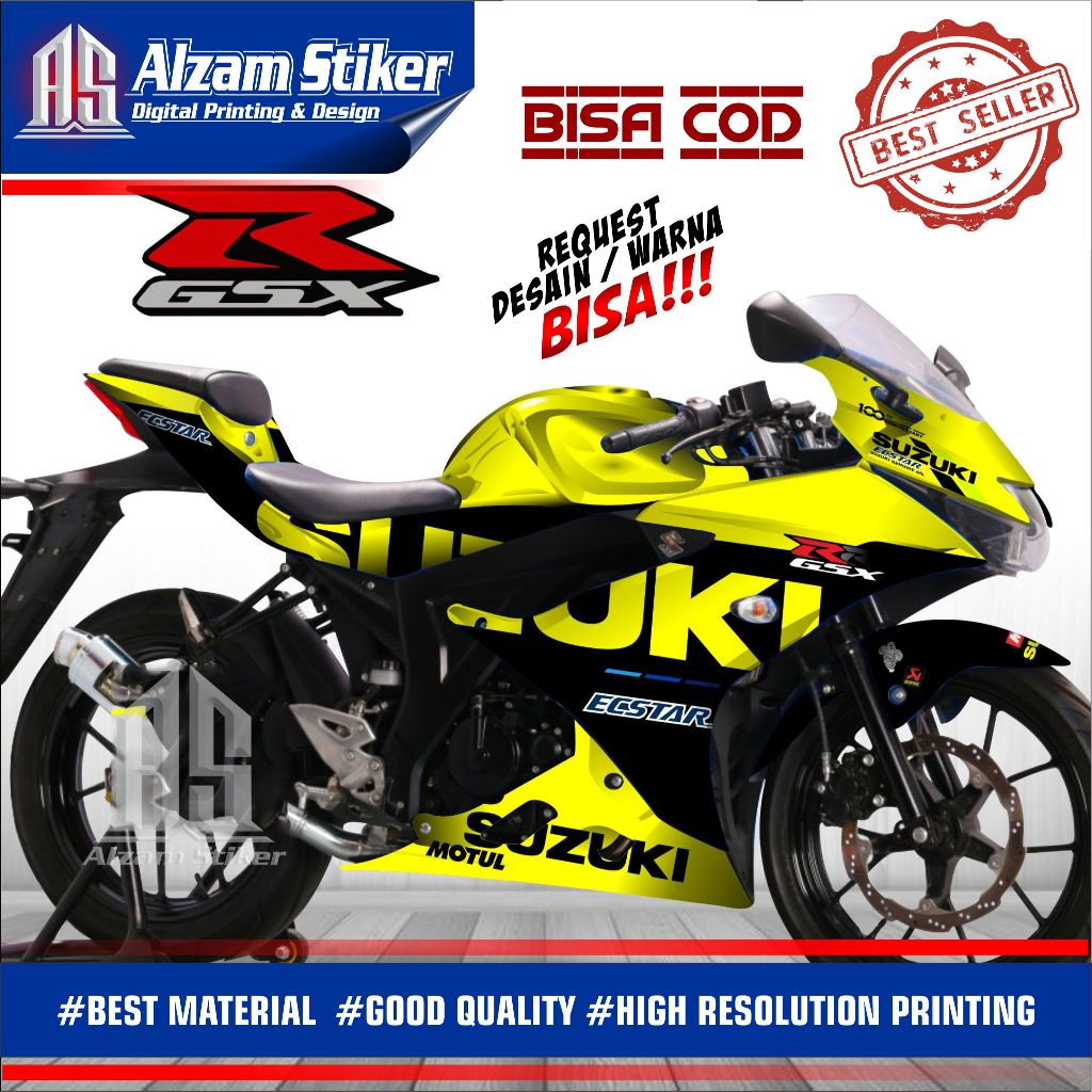 GSX R150 Full Body Decal/ GSX R 150 Fullbody Striping/ GSX R Full Block ...