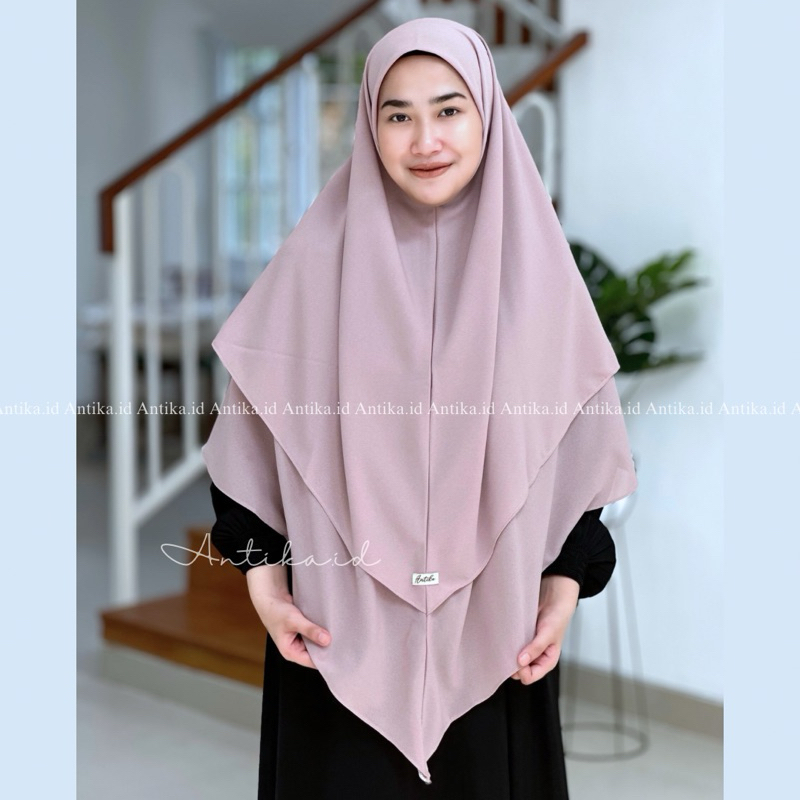 MAWAR INSTANT ROSE KHIMAR 2 LAYER DIAMOND CRAPE | Antika Collection ...