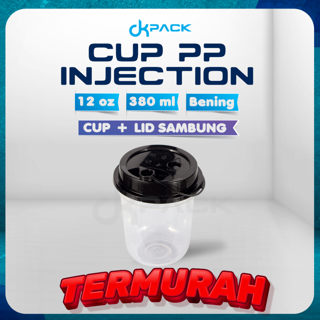 PP Injection Thinwall Cup 12 Oz 380 ml Clear Oval + Connecting Lid ...