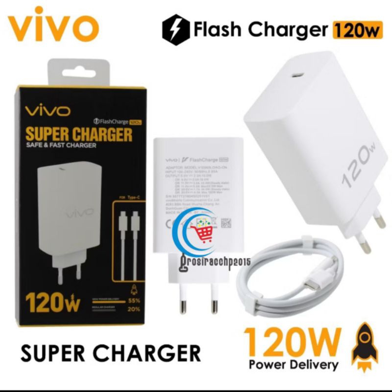 VIVO CHARGER 120W V12060LOAO-CN FLASH CHARGE CABLE TYPE C TO TYPE C 1 ...