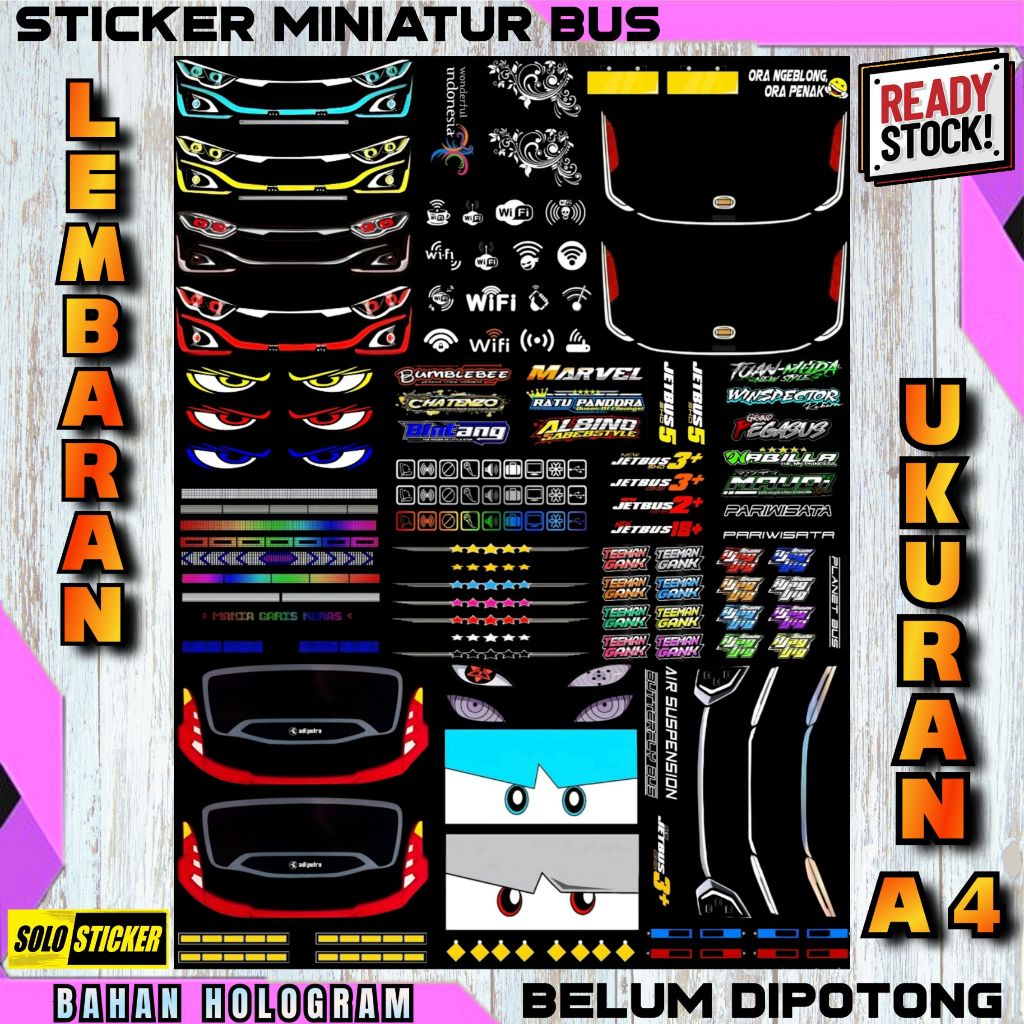 Miniature Bus Sticker Package, Variations of Plastic Miniature Bus ...