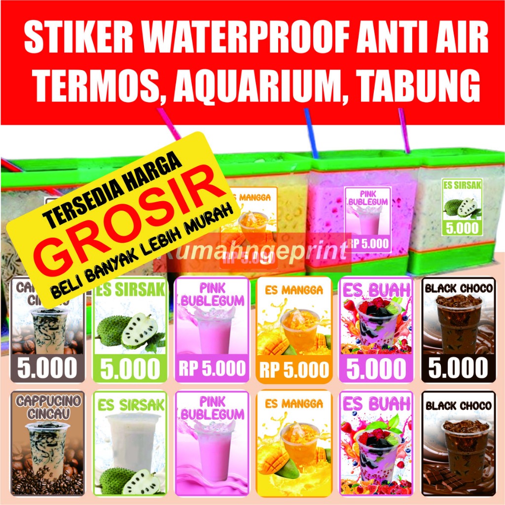 TERMOS Waterproof Aesthetic Thermos Sticker CUSTOM Aquarium Ice Sticker ...