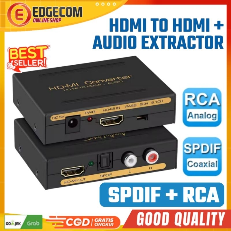 Hdmi to HDMI Extractor SPDIF + RCA L/R HDMI splitter Audio Digital to ...
